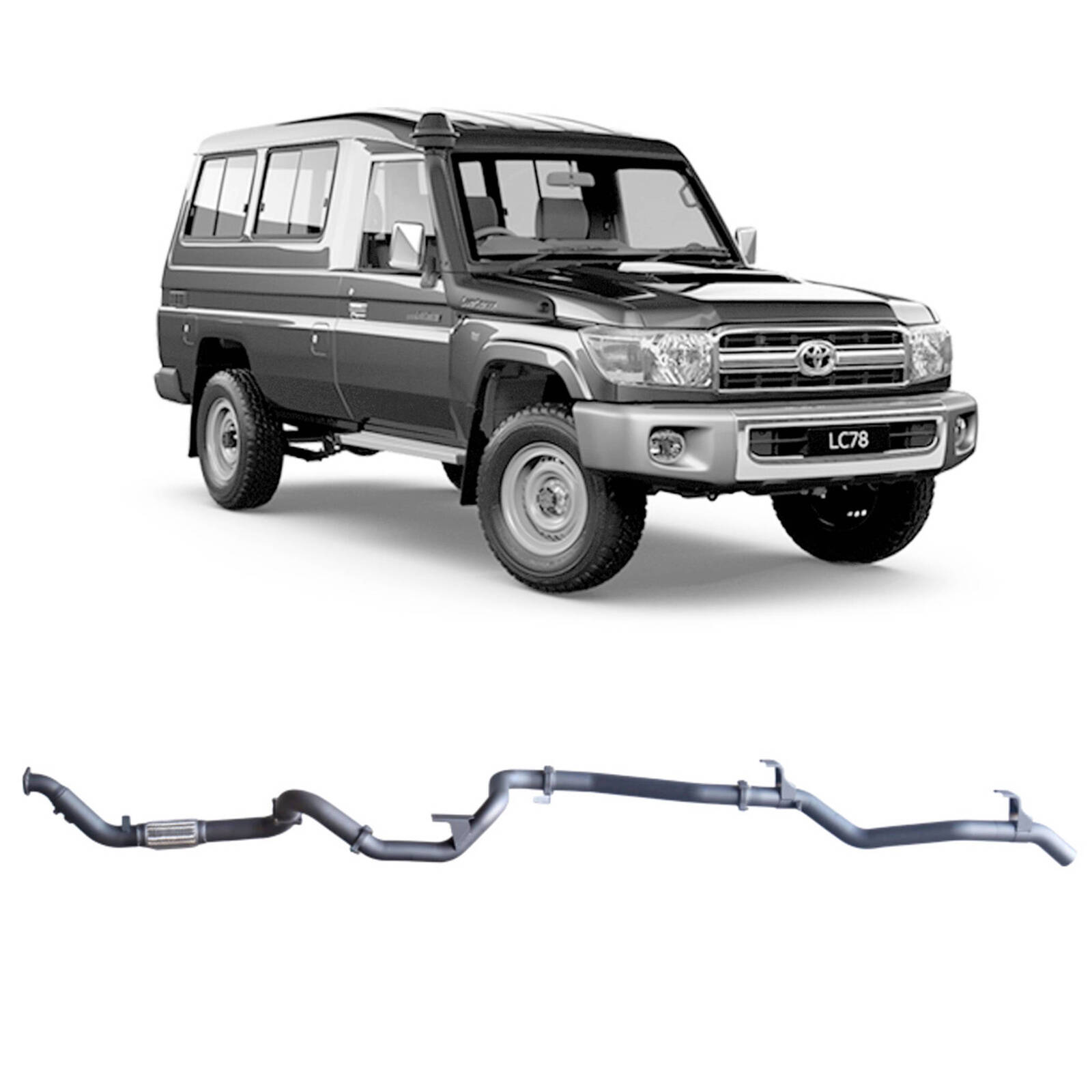 Redback Extreme Duty Exhaust for Toyota Landcruiser 78 Series Troop ...