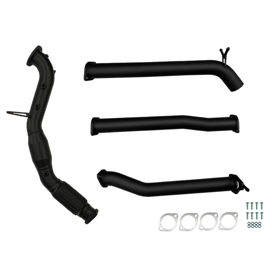 Ford Ranger Exhaust PX2/PX3 3.2L Turbo Back Cat & Diff Dump Pipe Black ...