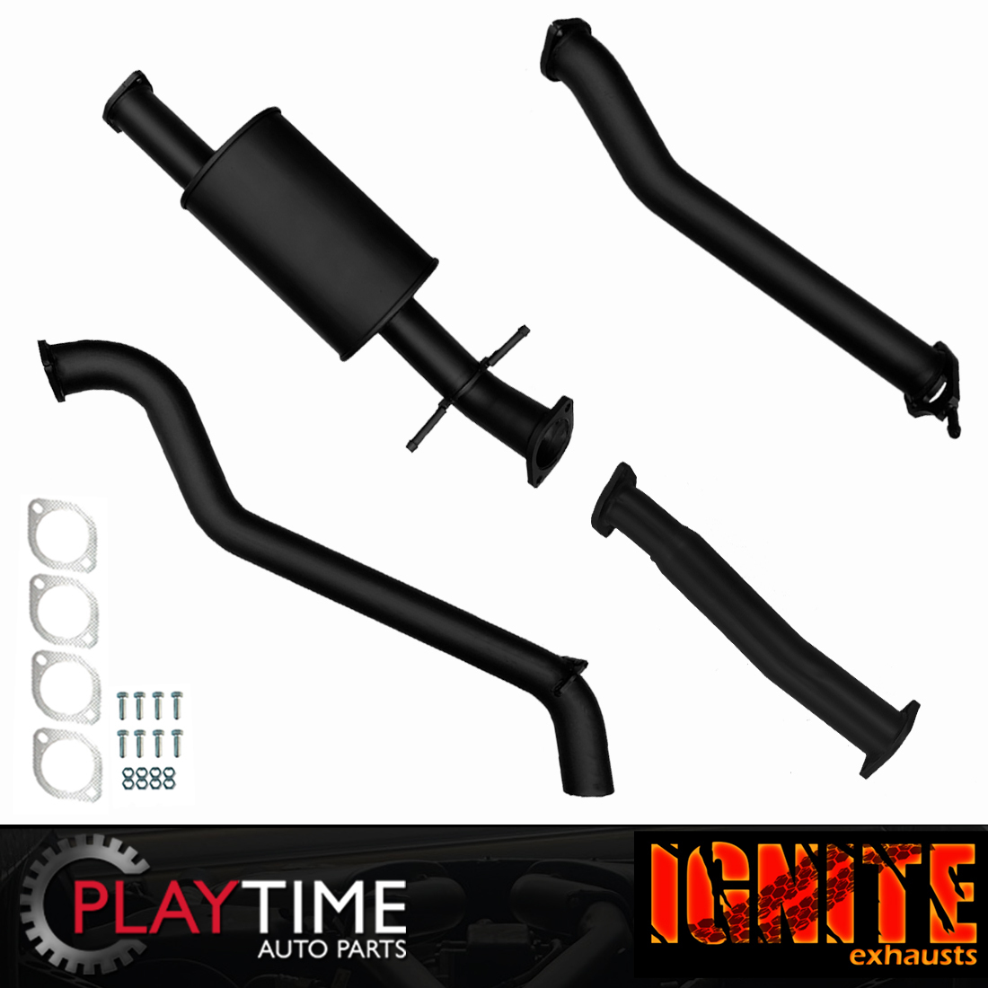 Ford Ranger Exhaust PX3 2.0L 3" DPF Back Muffler Black Aluminised Steel