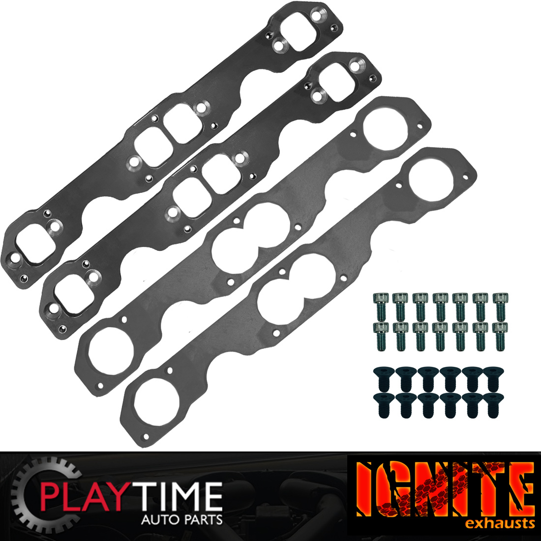 Chevrolet Small Block SBC V8 1 3/4" Adapter Kit Extractor Laser Cut ...