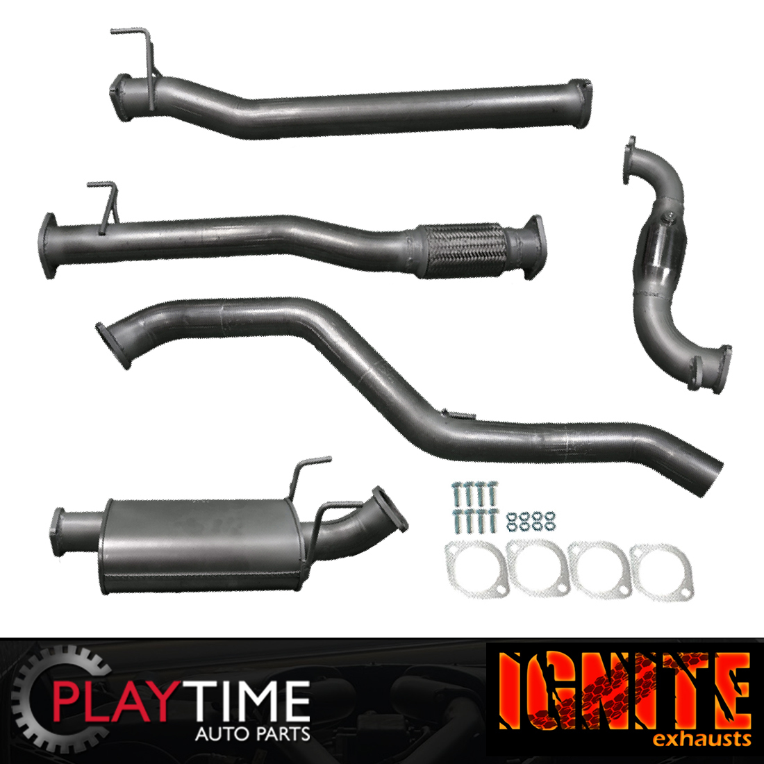 Isuzu D-Max Exhaust 3L 3" Turbo Back Cat & Muffler Raw Aluminised Steel