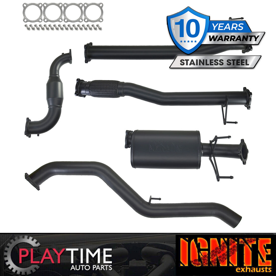 Isuzu D-Max Exhaust 3L 3" Turbo Back Cat & Muffler 409 Stainless Steel