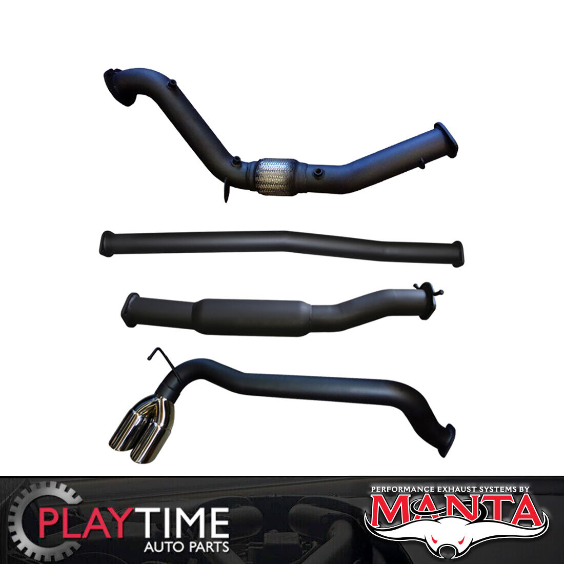 Manta Exhaust to suit Ford PX2 Ranger 3.2L Turbo Back Without Cat Twin ...