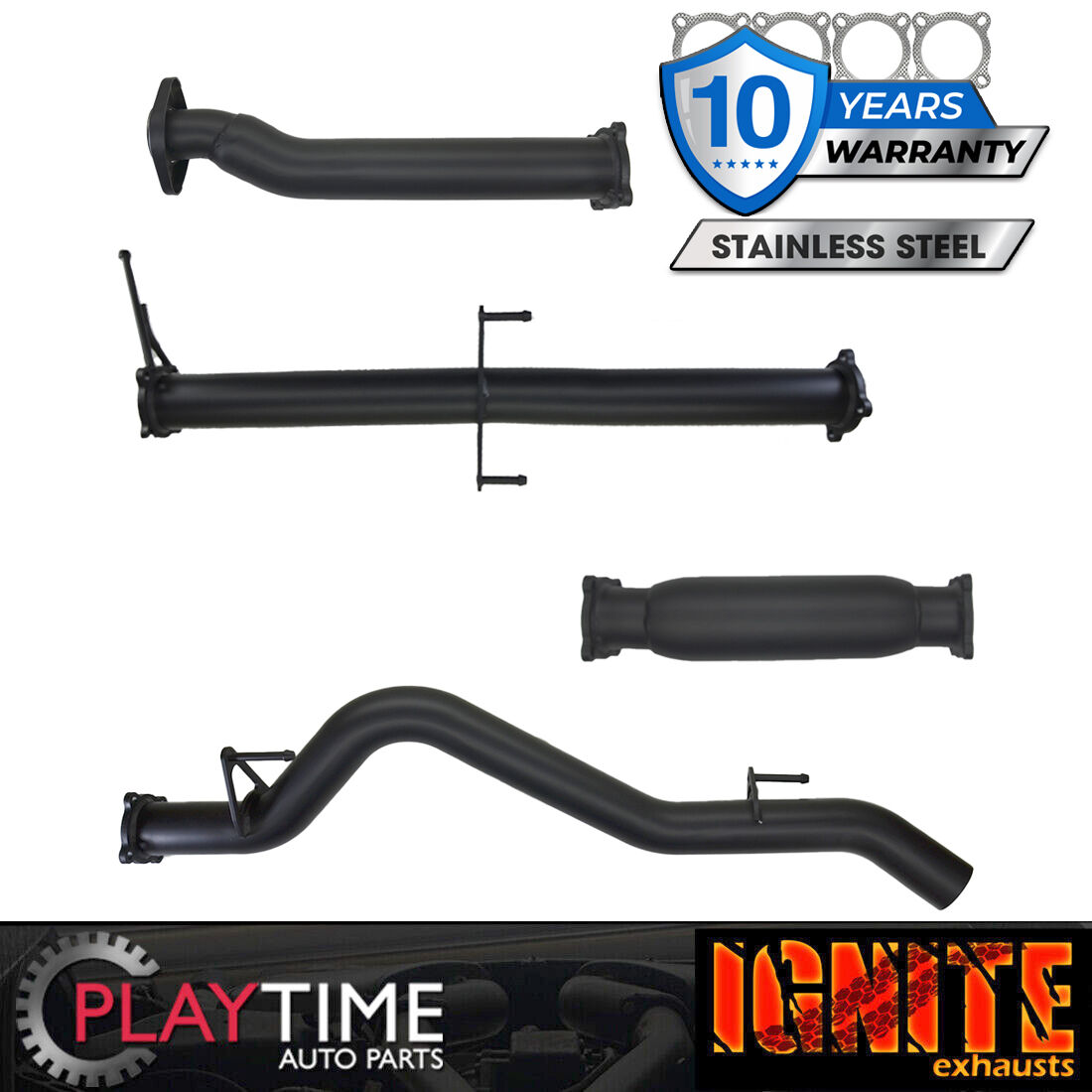 Mitsubishi MQ Triton Exhaust 2.4L 3" DPF Back With Hotdog 409 Stainless ...