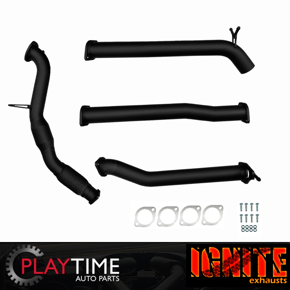 Mazda BT50 Exhaust 2.2L 3" Turbo Back Cat/Diff Pipe Black Aluminised Steel