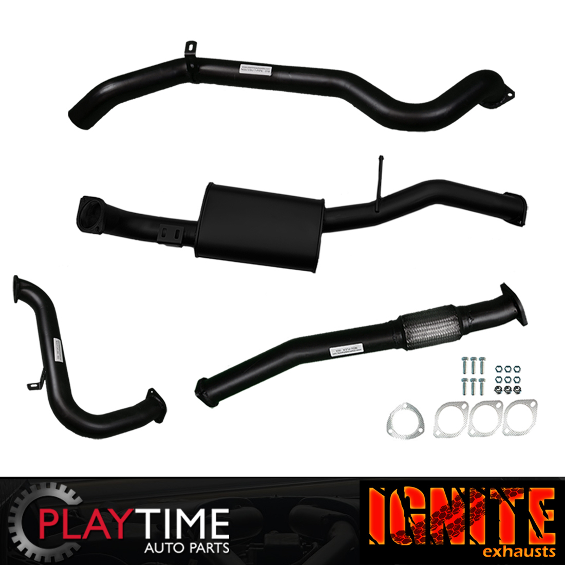 Nissan GU Patrol Exhaust 3L Coil Spring Ute 3" Turbo Back No Cat With ...