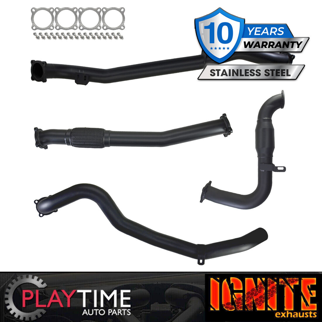 Nissan GU Patrol Exhaust 3L Coil Spring Ute 3" Turbo Back Cat & Pipe ...