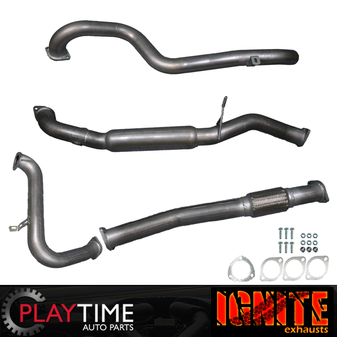 Nissan GU Patrol Exhaust 3L Leaf Spring Ute 3" Turbo Back No Cat With ...