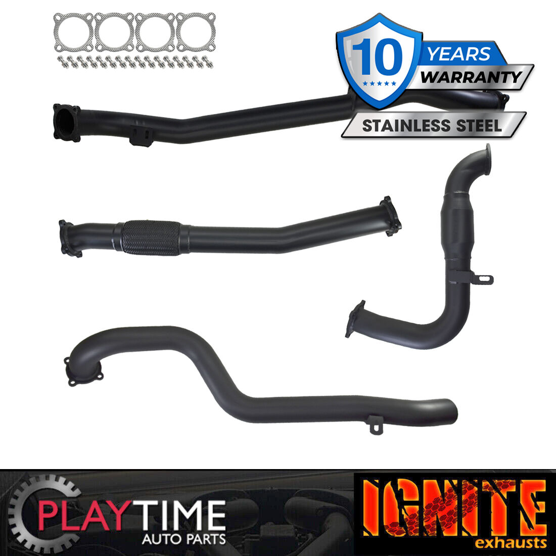 Nissan GU Patrol Exhaust 3L Leaf Spring Ute 3" Turbo Back Cat & Pipe ...
