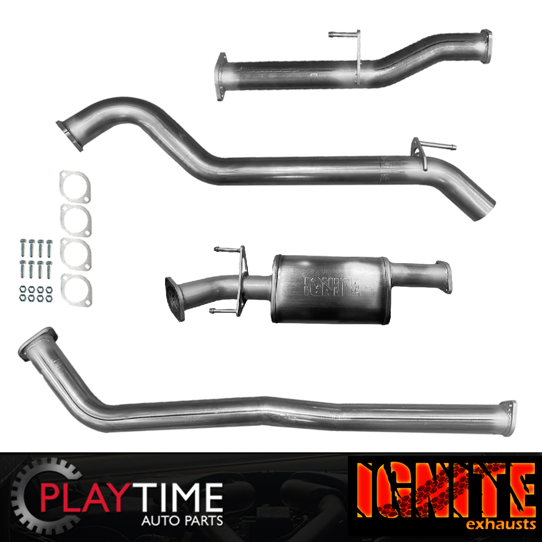 Toyota Hilux Exhaust 2.8L TD GUN126R 3" Inch DPF Back With Muffler Raw ...