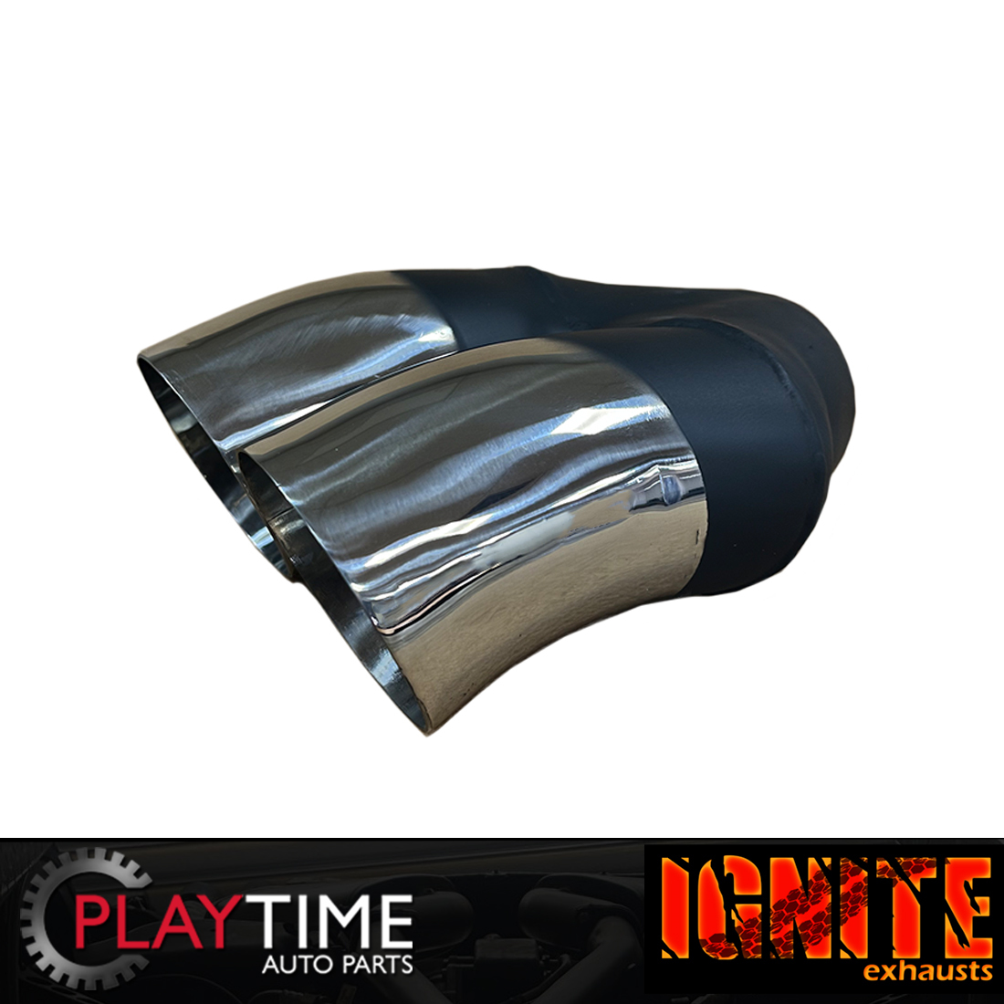 Dump Cut Tip Dual 3" Exhaust Tip Even Cut Polished Finish