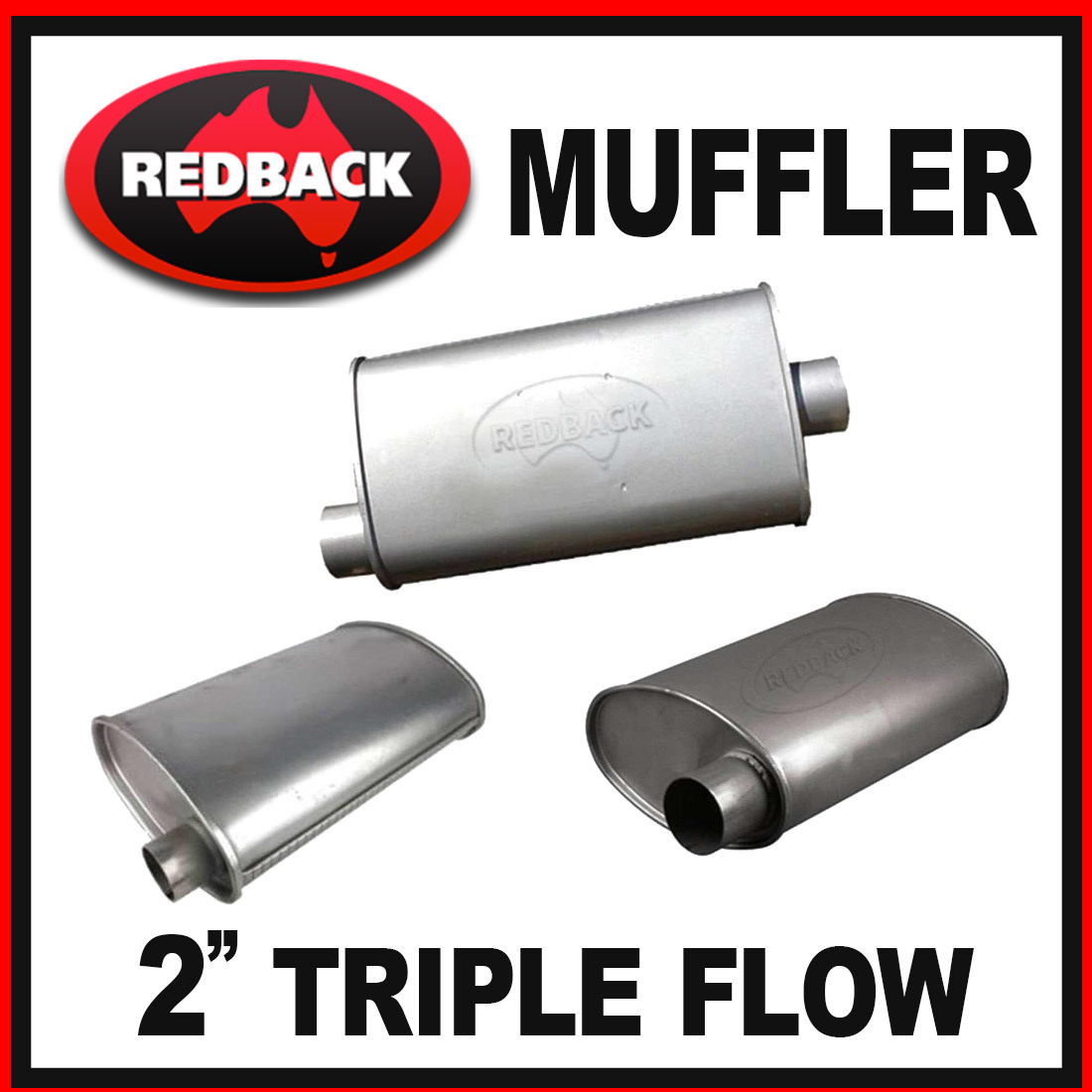 Redback 2" Triple Flow Muffler | Playtime Exhausts